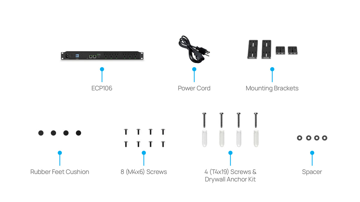 ECP106: 6 Outlet Cloud Managed Switchable Smart PDU – EnGenius Store