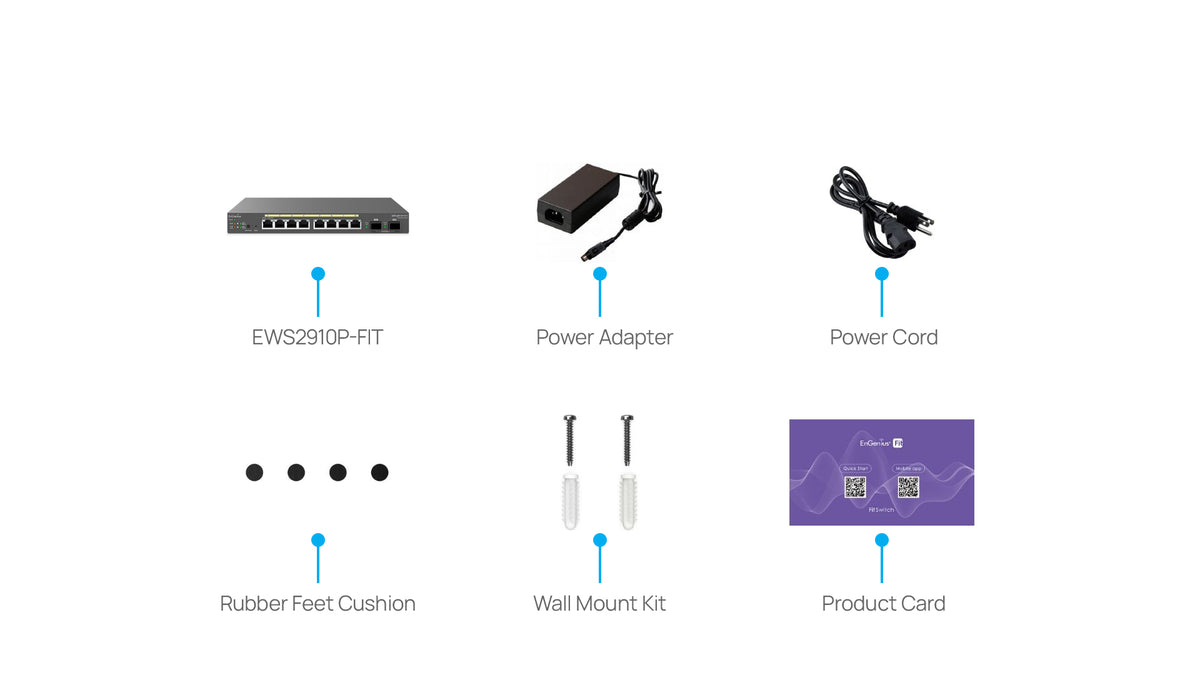 EWS2910P-FIT: EnGenius Fit 55W Gigabit PoE 8 Port Switch – EnGenius Store