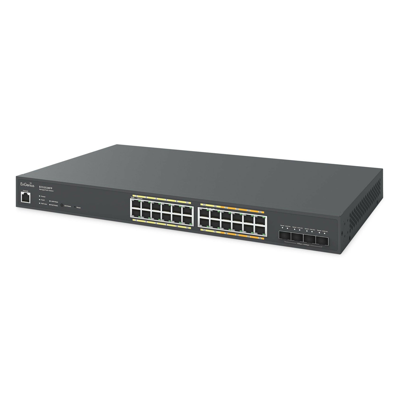 ECS2528FP: Cloud Managed Multi-Gigabit 410W PoE+ 24 Port Switch with 4 ...